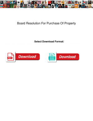 Fillable Online Board Resolution For Purchase Of Property. Board ...