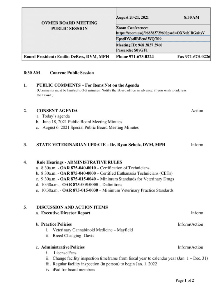 Fillable Online Board President: Emilio DeBess, DVM, MPH Fax Email ...