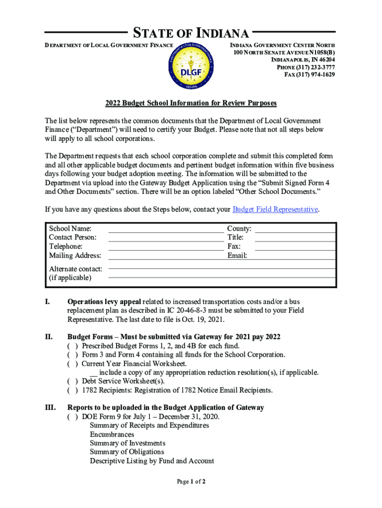 Fillable Online DOR: Indiana Department of RevenueDOR: District Office ...