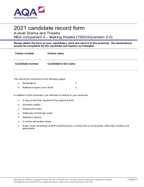 Fillable Online 2021 statement of dramatic intent - AQA Fax Email Print ...