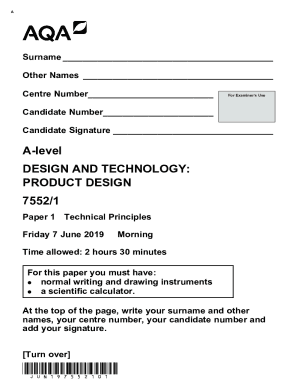 Fillable Online Question paper (Modified A4 18pt). Product Design ...