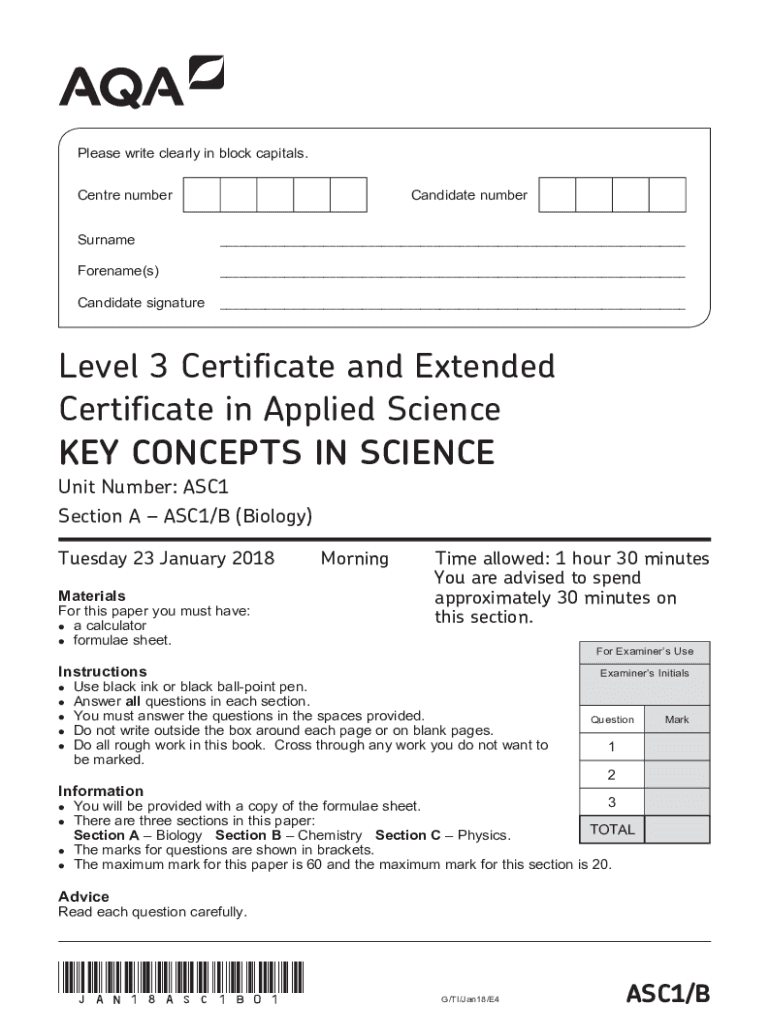 Fillable Online Level 3 Certificate and Extended Certificate in Applied Science Fax Email Print ...