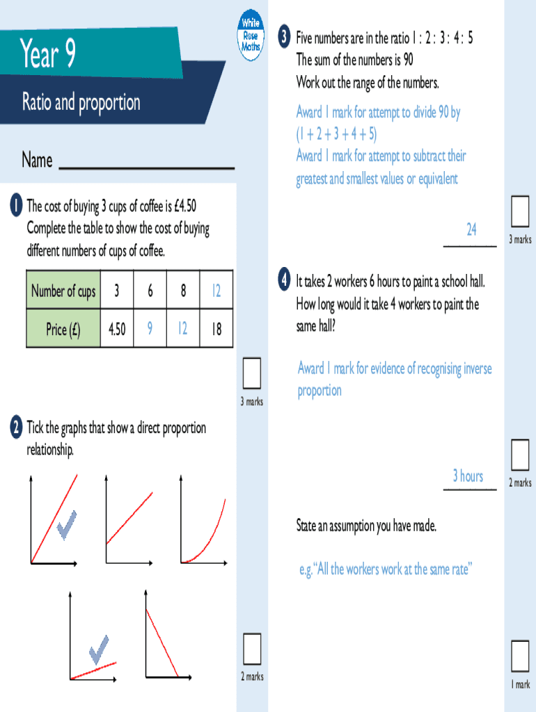 Fillable Online Year 9 - White Rose Maths Fax Email Print - pdfFiller