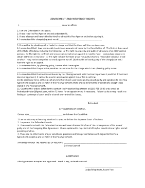 Fillable Online ADVISEMENT AND WAIVER OF RIGHTS Fax Email Print - pdfFiller