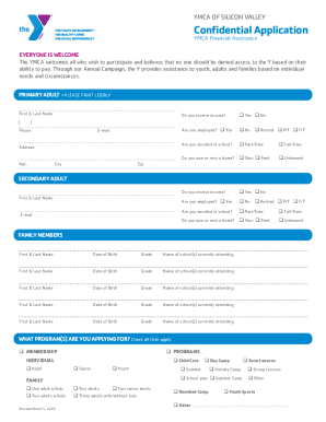 Fillable Online Ymca Financial Aid Form - Fill Online, Printable ...