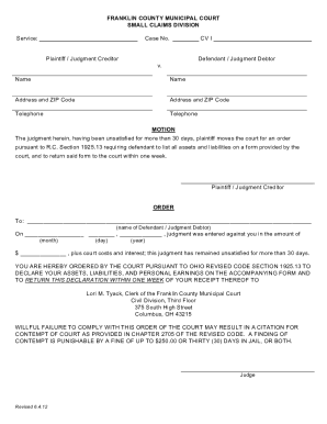 Fillable Online Judgment Debtor Written Exam Fax Email Print - pdfFiller