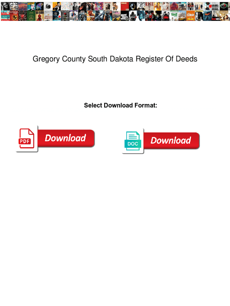 Fillable Online Gregory County South Dakota Register Of Deeds. Gregory ...