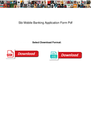 Fillable Online Sbi Mobile Banking Application Form Pdf. Sbi Mobile ...