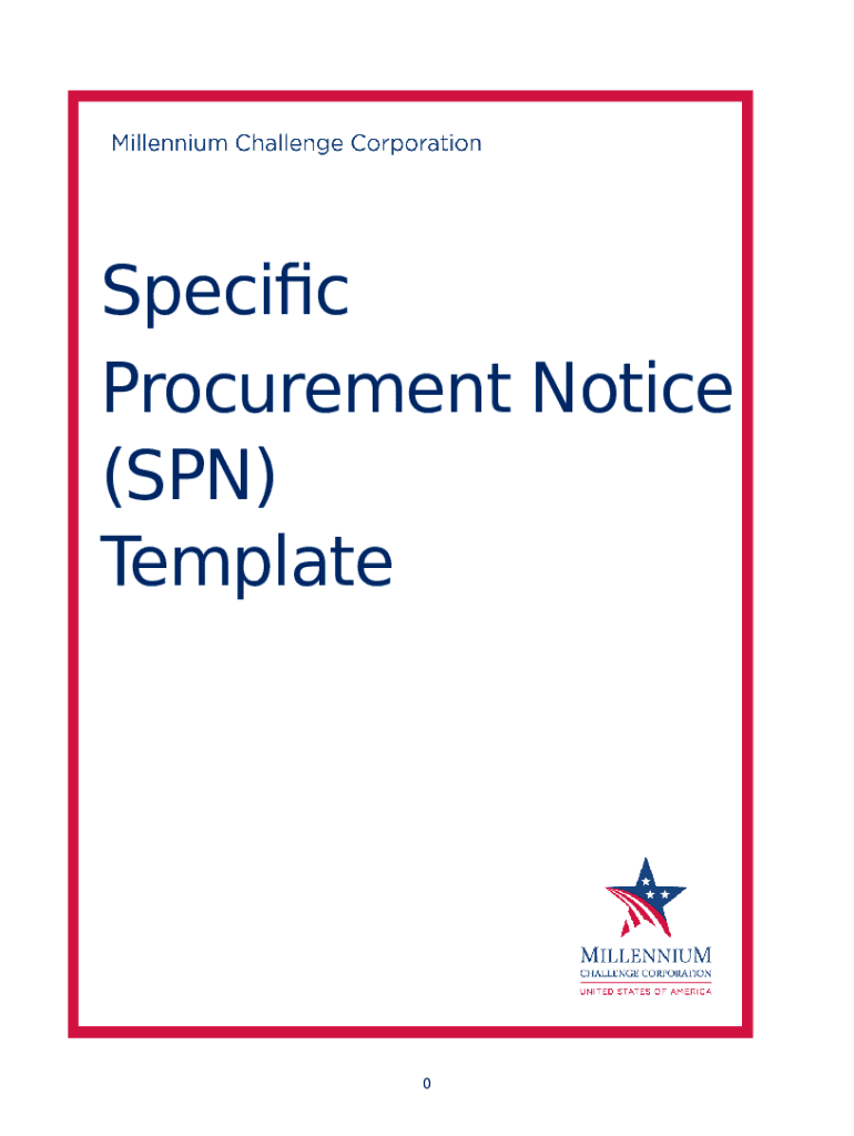 Specific Procurement Notice (SPN) Template Doc Template | pdfFiller