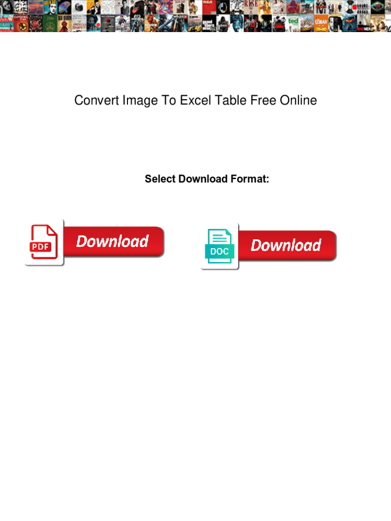 Fillable Online Convert Image To Excel Table Free Online Convert Image 
