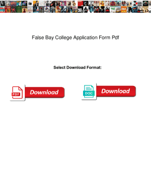 Fillable Online False Bay College Application Form Pdf. False Bay ...