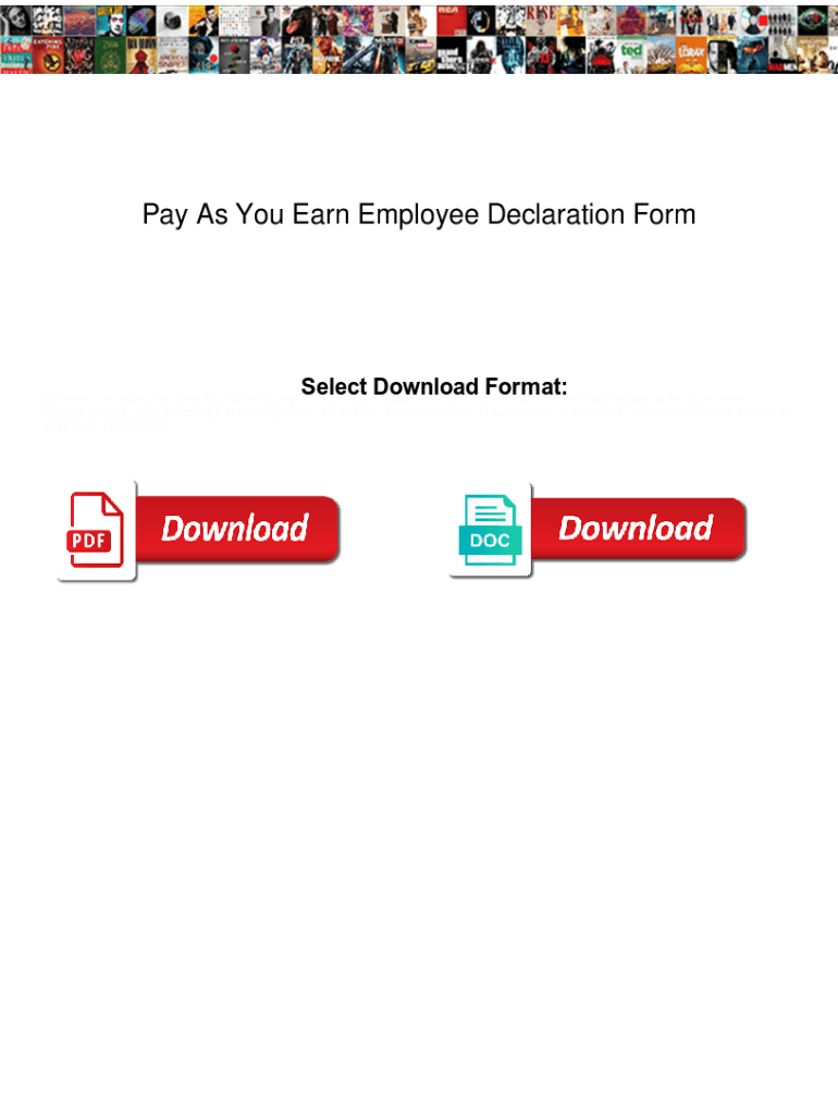 Fillable Online Pay As You Earn Employee Declaration Form. Pay As You ...