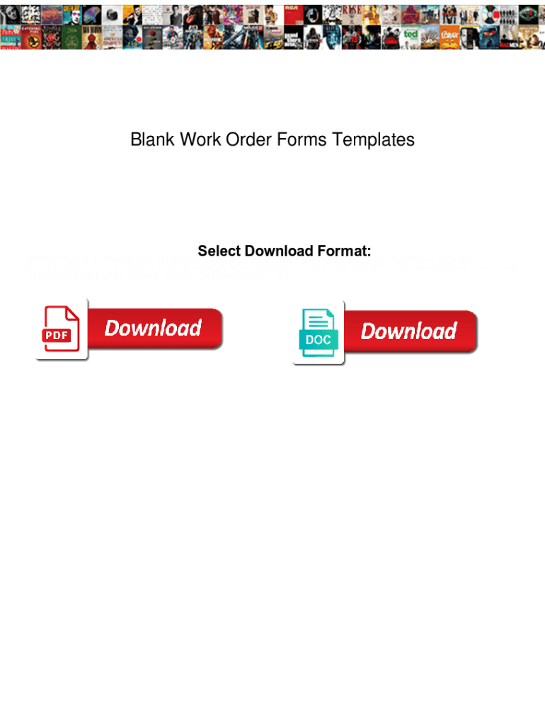 Fillable Online Blank Work Order Forms Templates. Blank Work Order ...