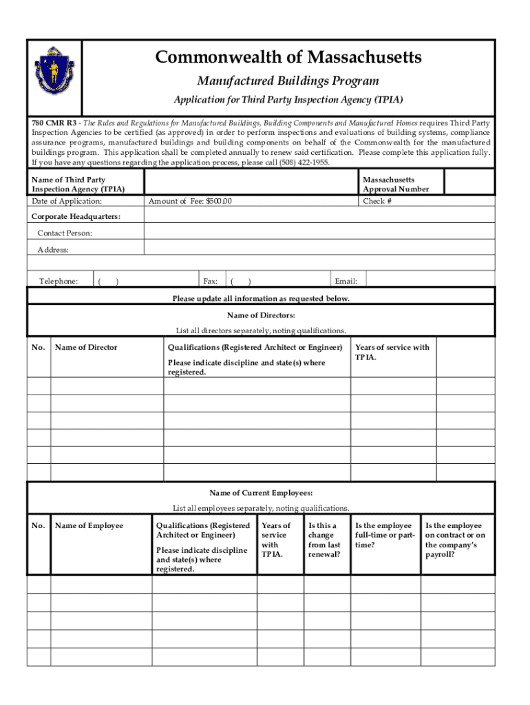 Fillable Online Application for Third Party Inspection Agency (TPIA ...