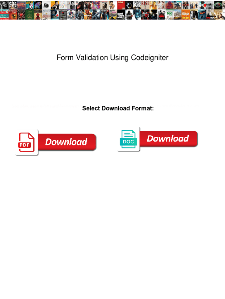 Fillable Online Form Validation Using Codeigniter. Form Validation ... Fillable Online Form Validation Using Codeigniter. Form Validation ...