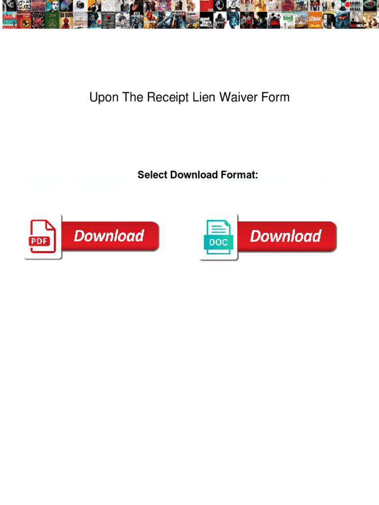 Fillable Online Upon The Receipt Lien Waiver Form. Upon The Receipt ...