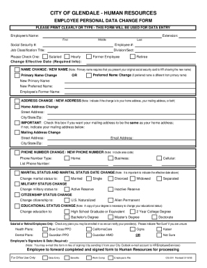 Fillable Online Employee Personal Data Change FormAddressChangeFormCS ...