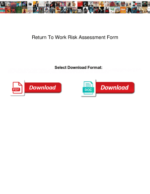 Fillable Online Return To Work Risk Assessment Form. Return To Work ...