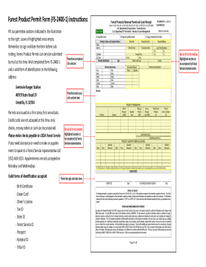 Fillable Online Forest Product Permit Form Instructions - USDA Forest ...