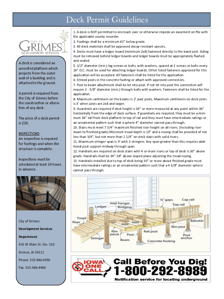 Fillable Online Deck Permit Guidelines Fax Email Print - pdfFiller