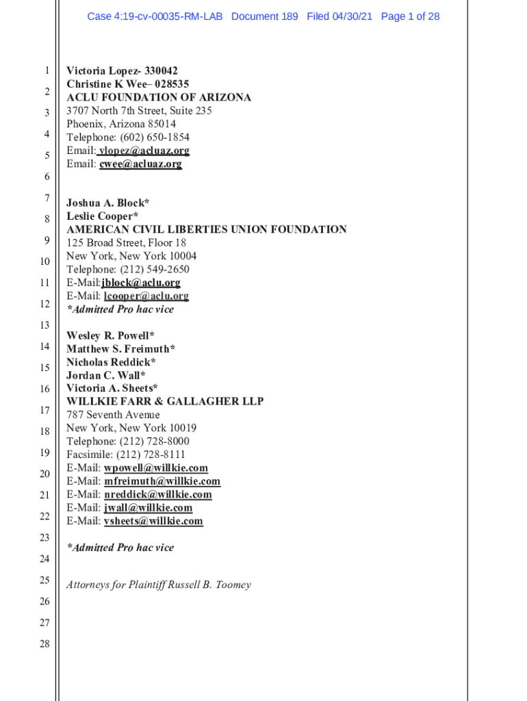 Fillable Online files eqcf Toomey - AmendedNOS of Rule 45 Subpoena ...