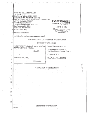 Fillable Online STIPULATION OF SETTLEMENT This Stipulation, is made and ...