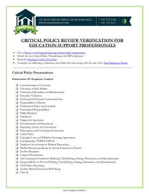 Fillable Online Critical Policy Verification Form for Education Support ...