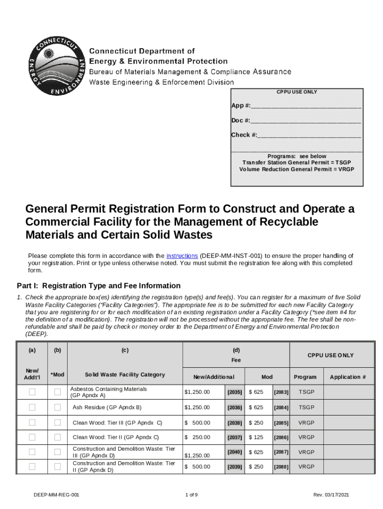 General Permit Registration to Commercial GP. permits Doc Template ...
