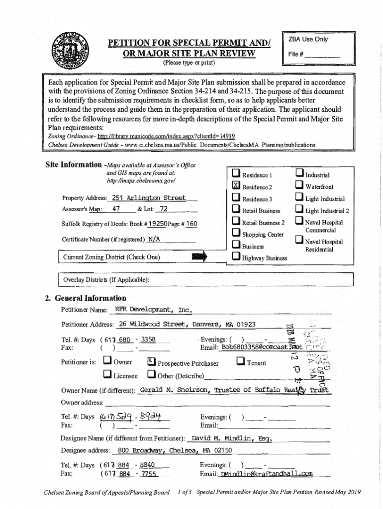 Fillable Online APPLICATION FOR SPECIAL PERMIT (Planning Board) AND ...