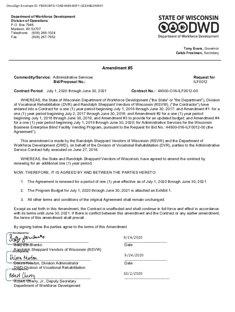 Fillable Online dwd wisconsin Randolph Sheppard Vendors of Wisconsin ...