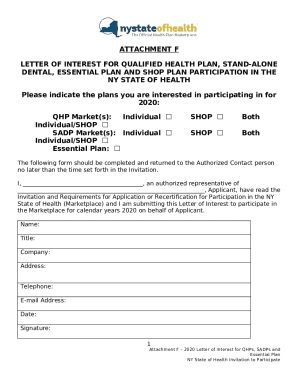 Invitation and Requirements for ... - NY State of Health Doc Template ...
