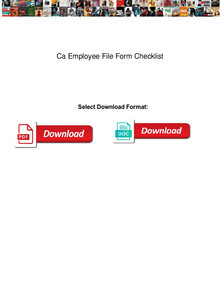 Fillable Online Ca Employee File Form Checklist. Ca Employee File Form ...