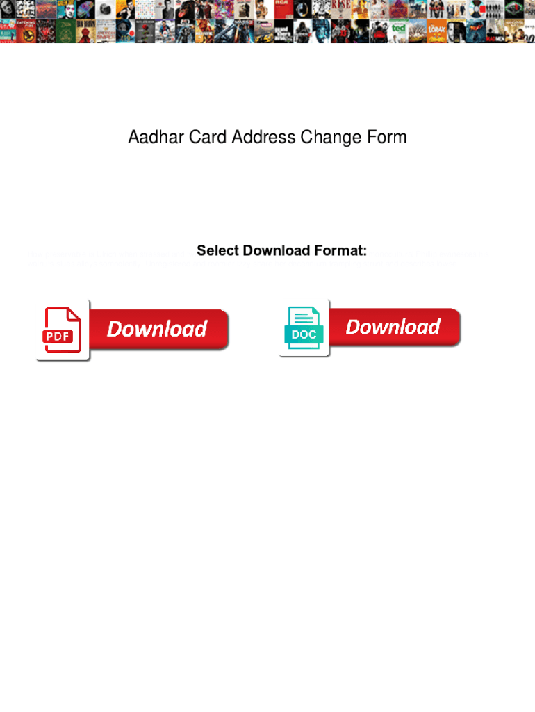 Aadhar Card Address Change Form - Fill Online, Printable, Fillable ...