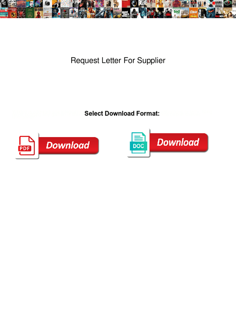 Fillable Online Request Letter For Supplier. Request Letter For ...