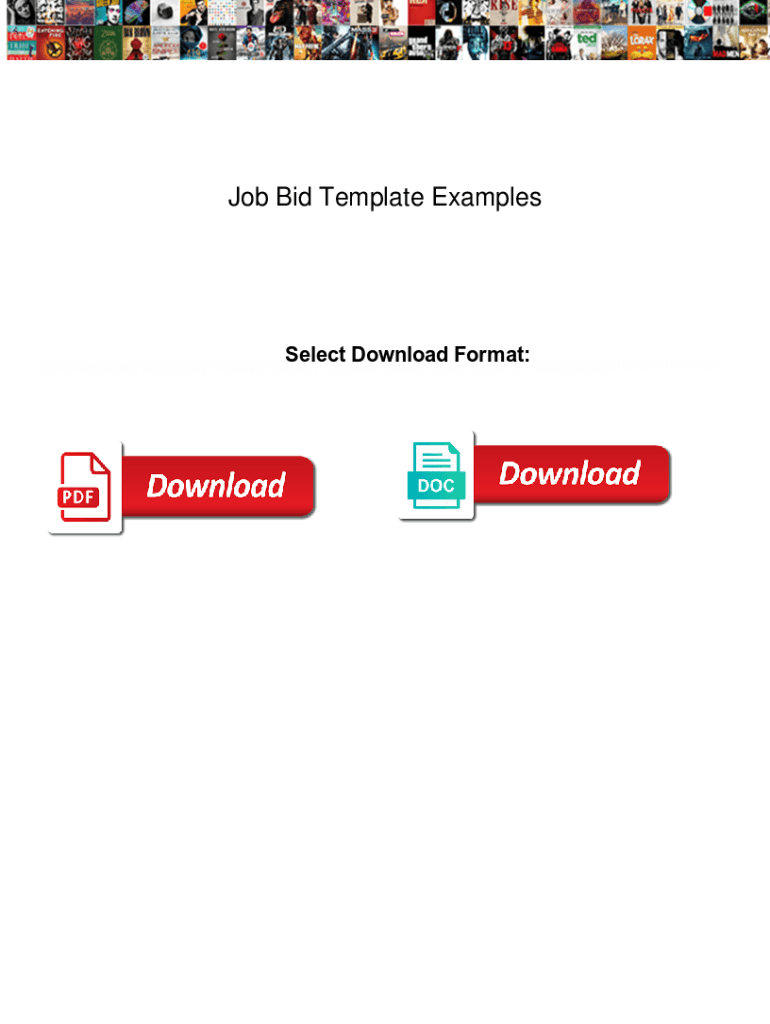 Fillable Online Job Bid Template Examples. Job Bid Template Examples ...
