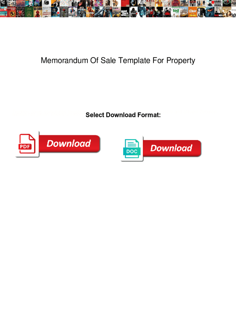 Fillable Online Memorandum Of Sale Template For Property. Memorandum Of ...