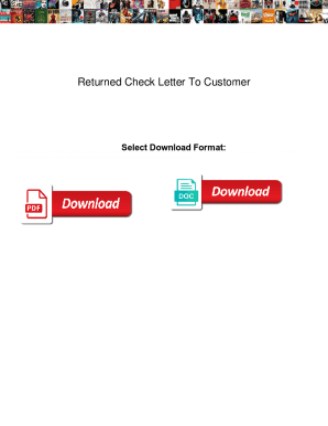 Fillable Online Returned Check Letter To Customer. Returned Check ...