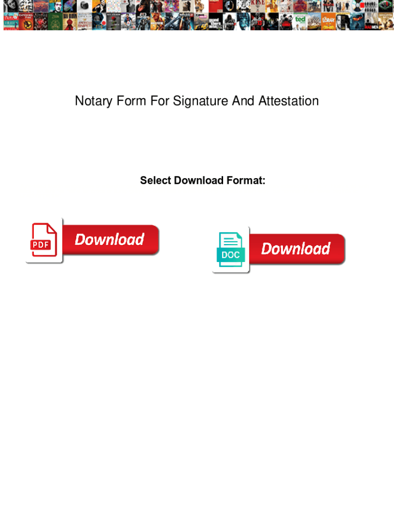 Fillable Online Notary Form For Signature And Attestation. Notary Form ...