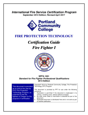 Fillable Online Certification Guide Fire Fighter I Fax Email Print ...