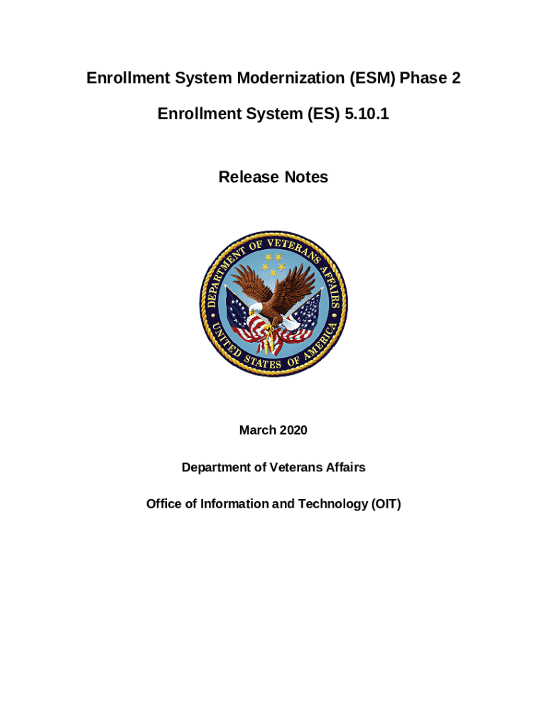 Enrollment System Modernization (ESM) Phase 2 Veterans ... Doc Template ...