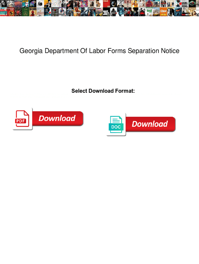 Fillable Online Georgia Department Of Labor Forms Separation Notice ...