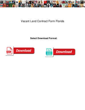 Fillable Online Vacant Land Contract Form Florida. Vacant Land Contract ...