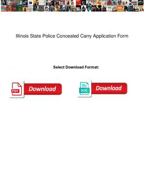 Fillable Online Illinois State Police Concealed Carry Application Form. Illinois State Police ...