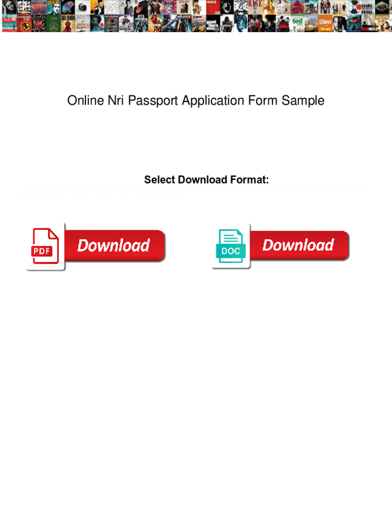 Fillable Online Online Nri Passport Application Form Sample. Online Nri Passport Application ...