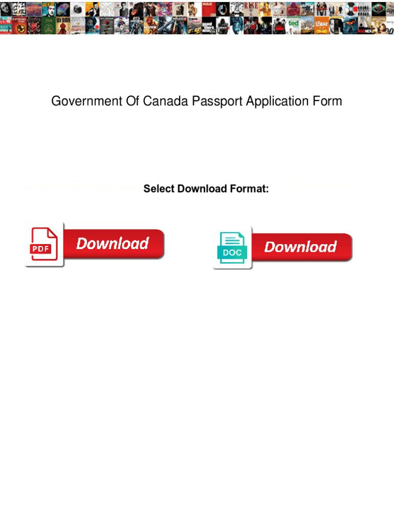 Fillable Online Government Of Canada Passport Application Form 