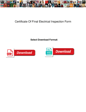 Fillable Online Certificate Of Final Electrical Inspection Form ...