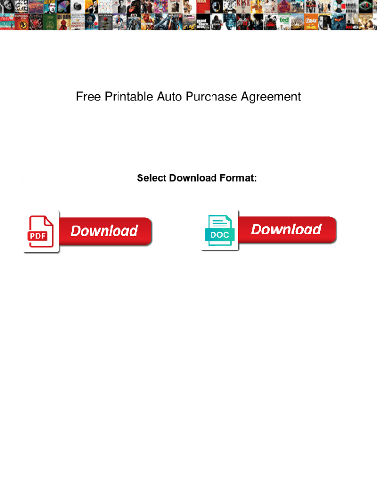 Fillable Online FREE 6+ Sample Auto Purchase Agreement Templates in PDF ...