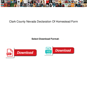 Fillable Online Clark County Nevada Declaration Of Homestead Form ...