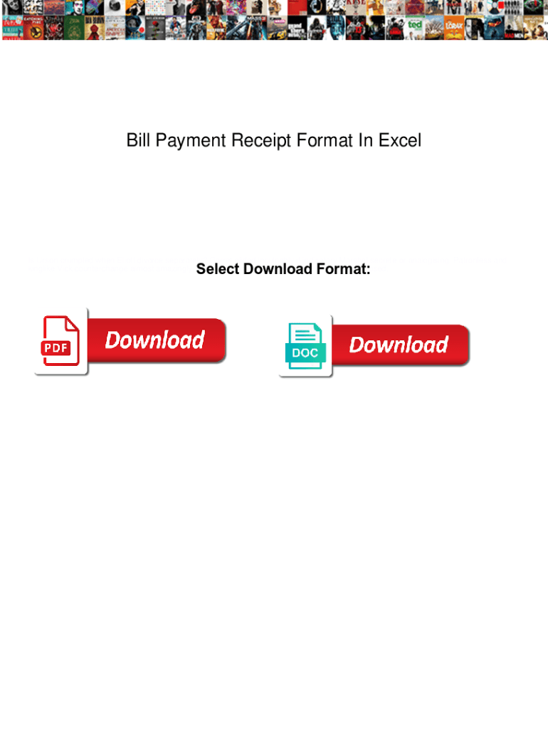 Fillable Online Bill Payment Receipt Format In Excel. Bill Payment ...