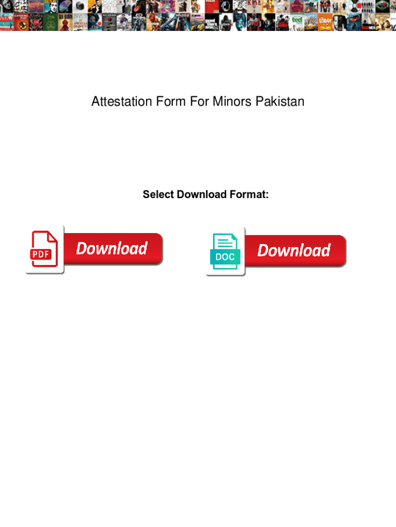 Fillable Online Attestation Form For Minors Pakistan. Attestation Form ...